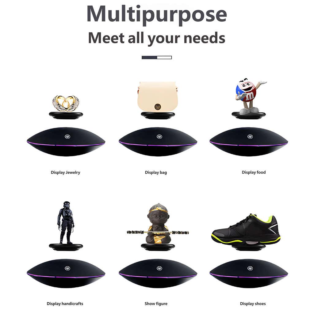 Kamiuzzly Black Magnetic Levitation Stand: Stable Floating 360° Rotati